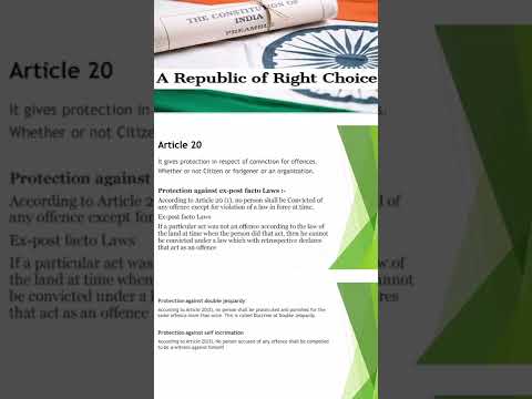 Article 20 | Ex-post Facto law | Double Jeopardy | Self incrimation | #bharadvajalegalclasses