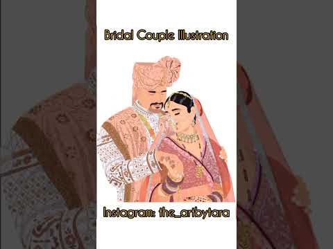 Bridal couple Illustration | Illustration from Photos on Phone