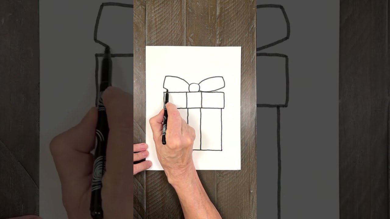 Draw a Christmas Present #arttutorialsforkids