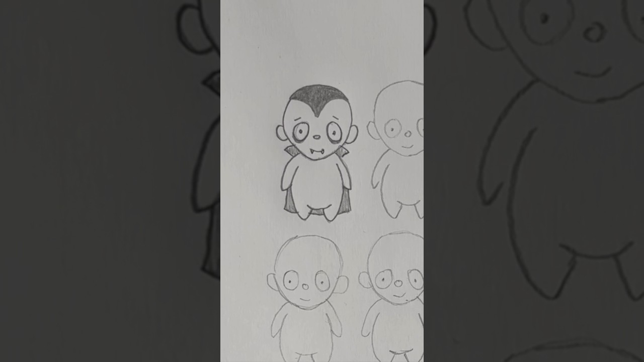 Making monsters cute. Part 1 of 9. Free 24 monster coloring page at markliamsmith.com