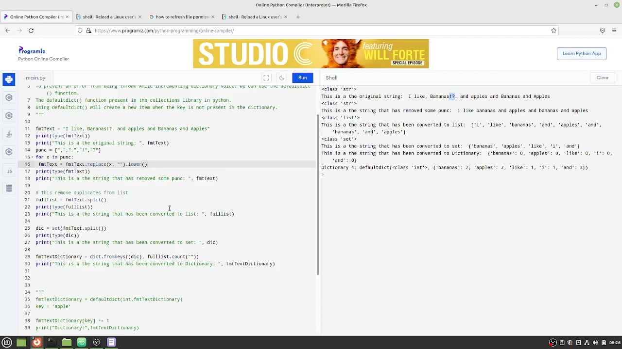 Python-Word Count Sample - Method Four- defaultdic() - how to Increment Dictionary Value