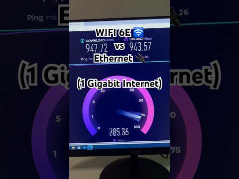 WIFI 6E vs Ethernet (1 Gigabit Internet) #shorts #speedtest #wifi6e #gigabit #internetspeedtest #pc