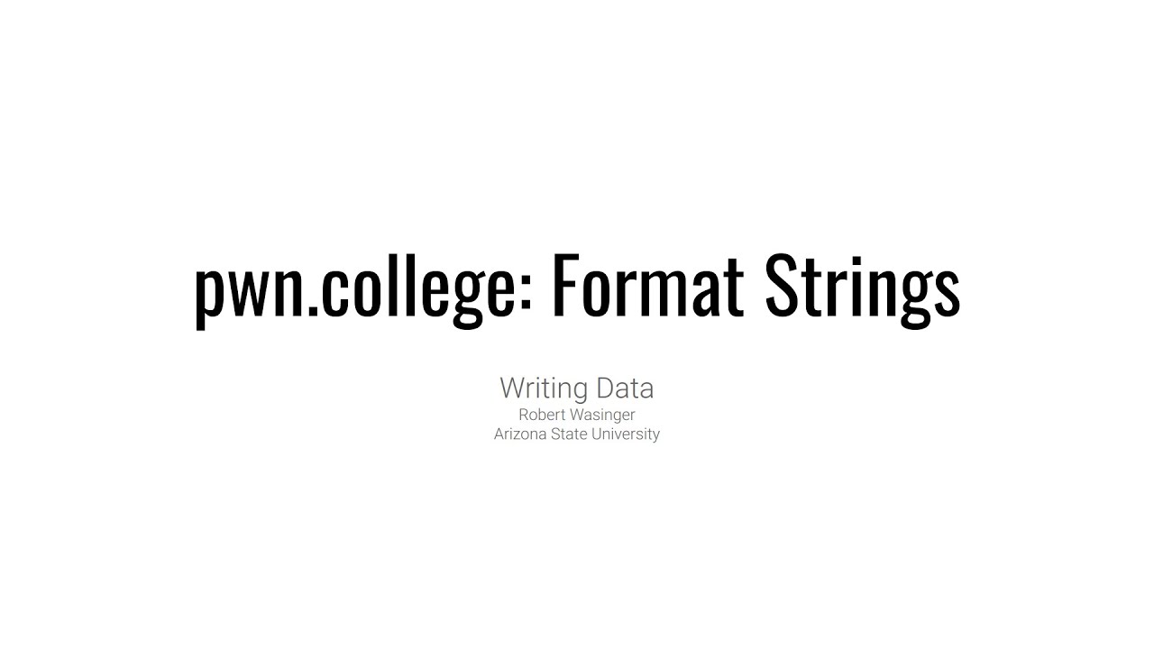 Format String Exploits - Writing Data