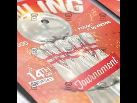 Bowling Tournament - Sport A5 Flyer Template