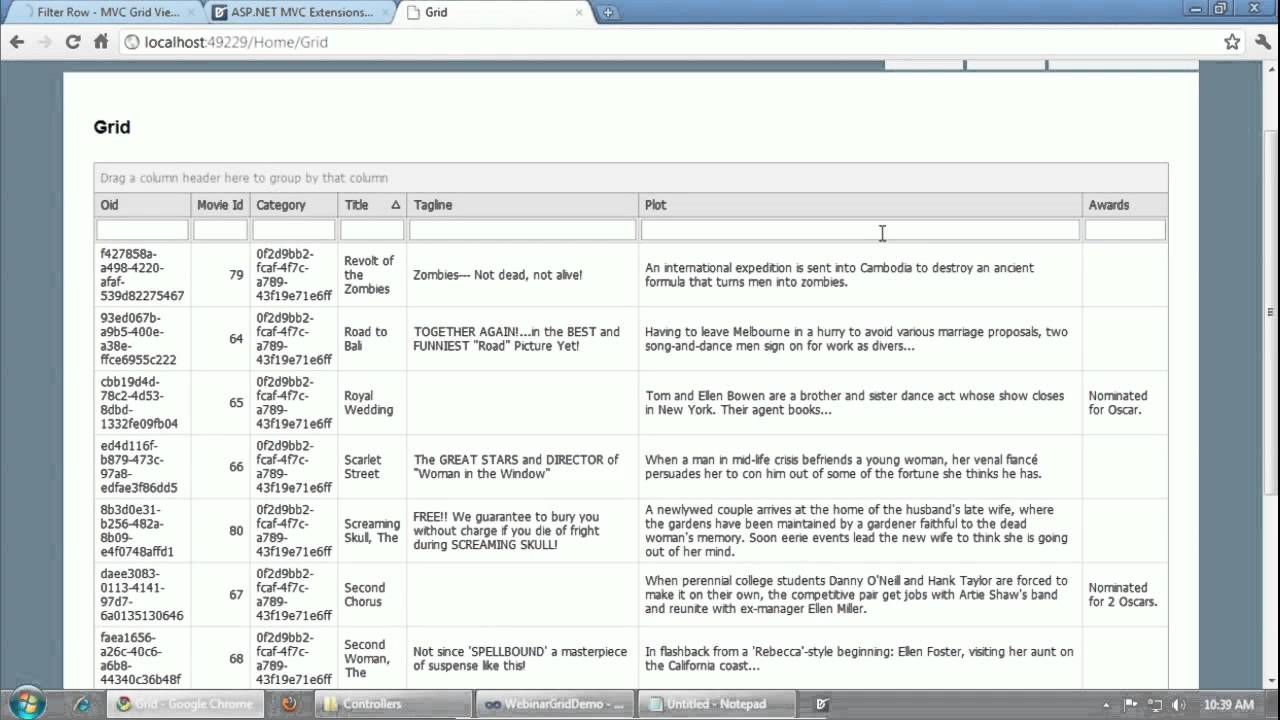 DevExpress Webinars - MVC GridView Extension
