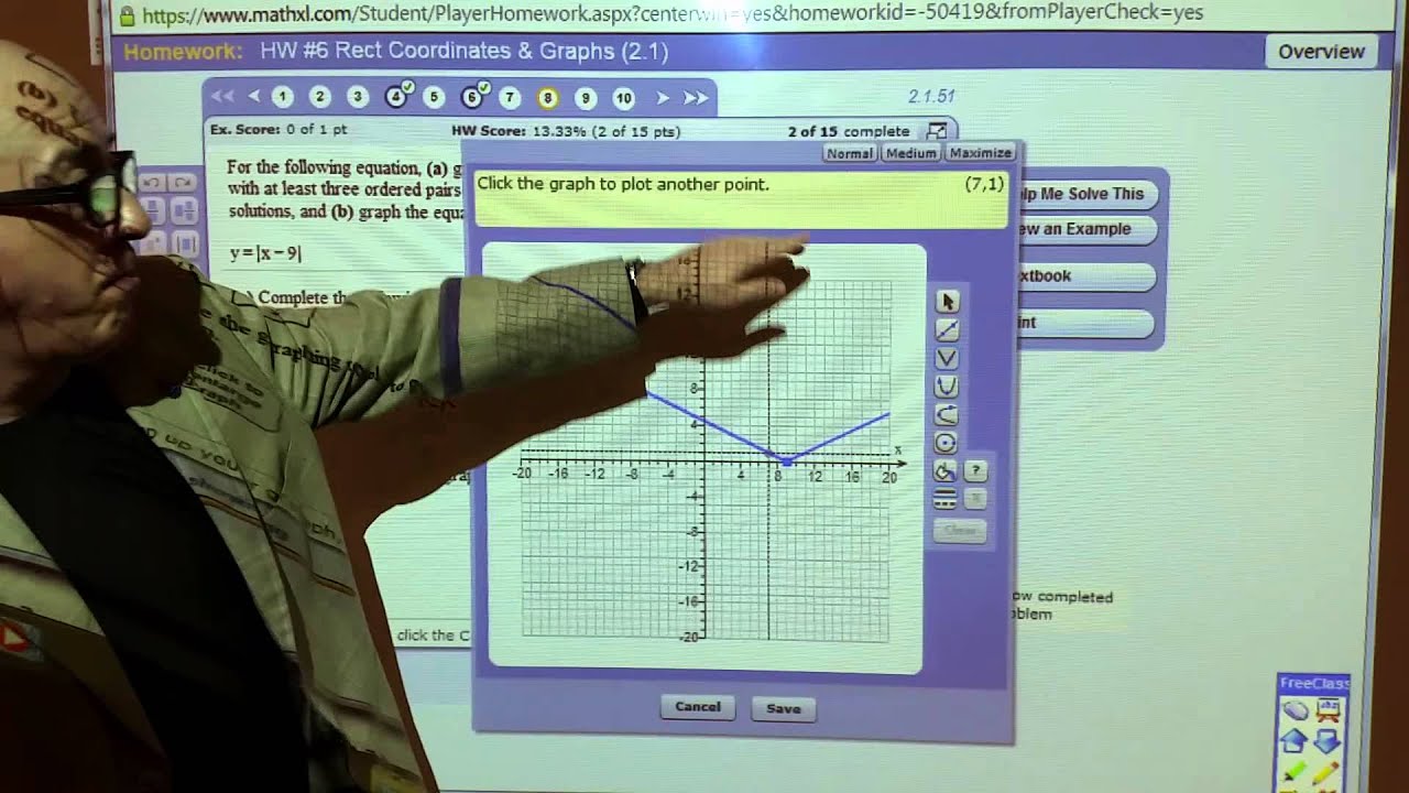 Math 1314 Using MyMathLab Graphing Tools