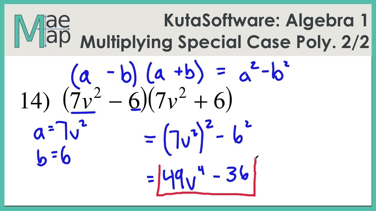 KutaSoftware: Algebra 1- Multiplying Special Case Polynomials Part 2