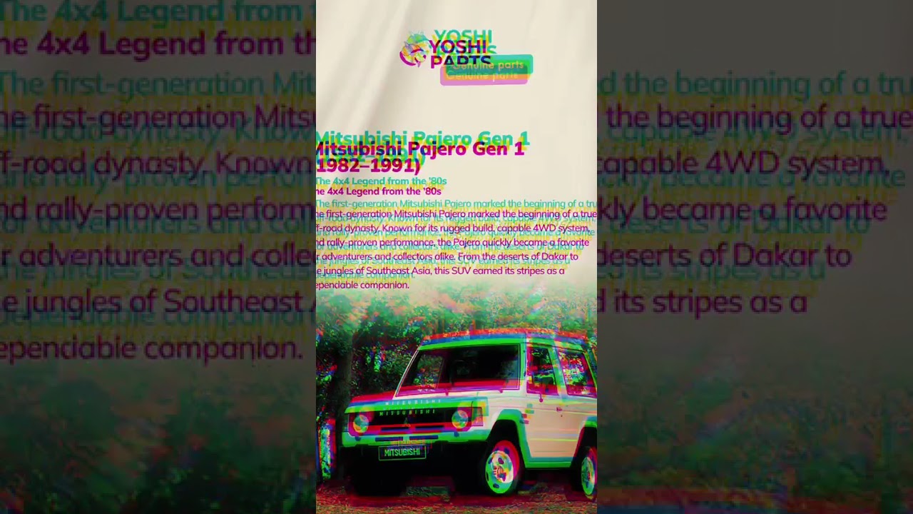 💎 Mitsubishi Pajero Gen 1 (1982–1991): The Original Off-Road Warrior