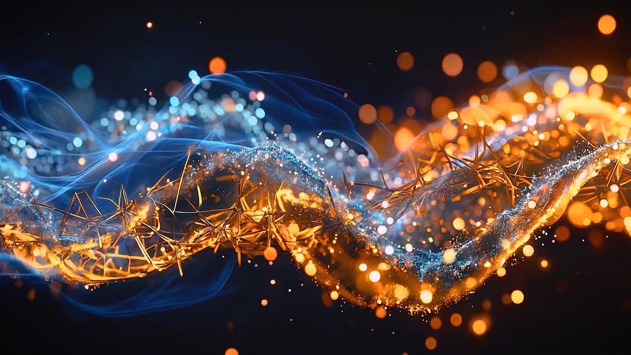 Abstract Background: Cosmic Gold Dynamic Lights | TV Screensaver