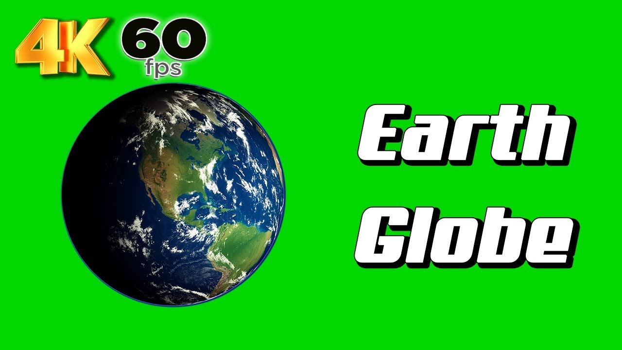 Earth Globe Rotation Green Screen