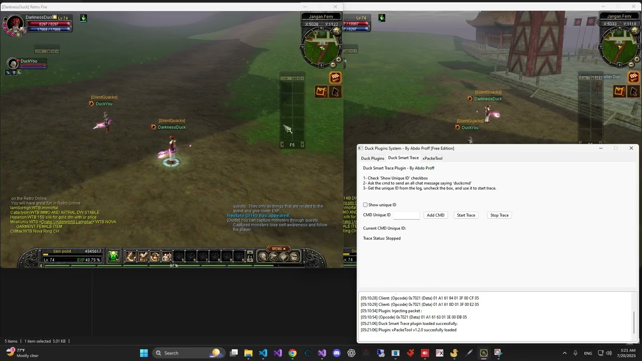 DuckAPI Explained: Duck Smart Trace plugin (phBot-like Trace)