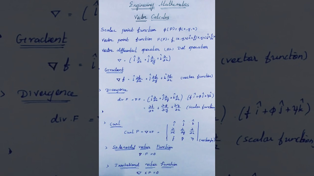 Engineering mathematics -vector calculus