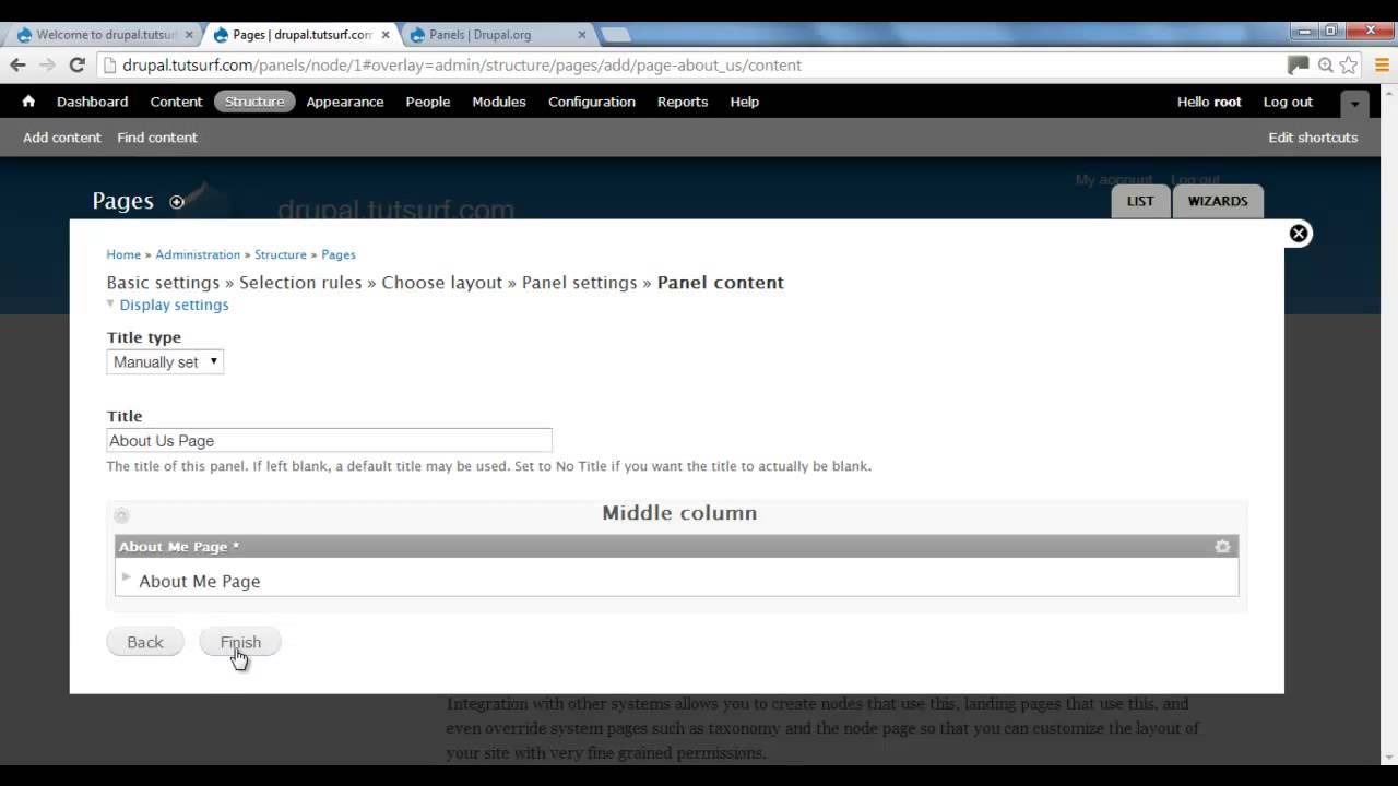 Panels - Part 1 - How to make a New Page with Panels and Page Manager