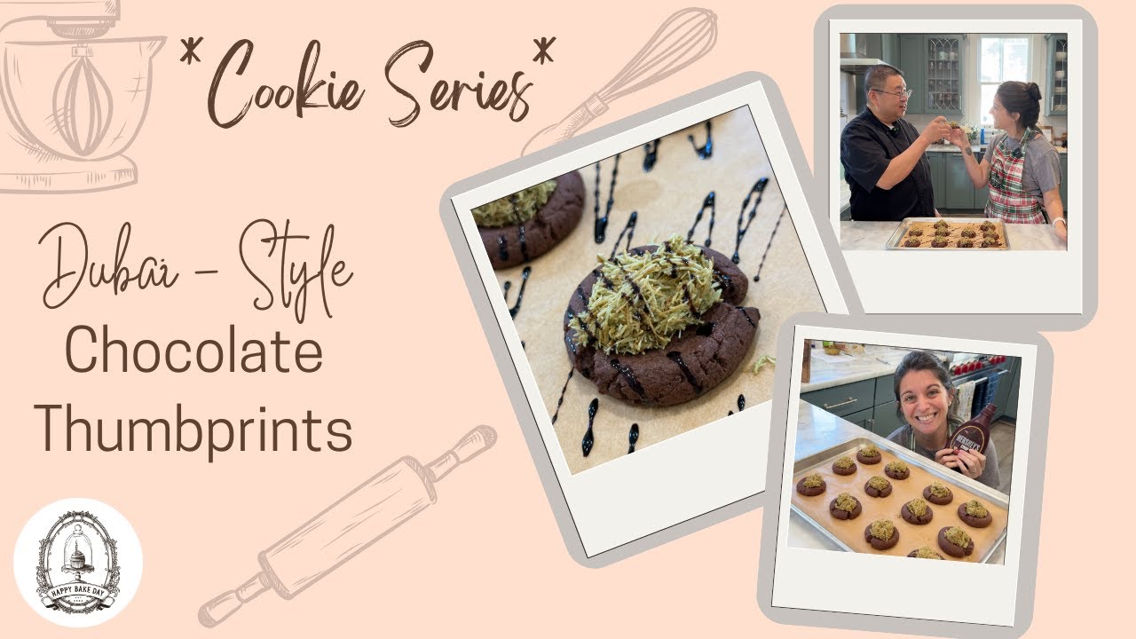 *Cookie Series* How to Make VIRAL Dubai-Style Dark Chocolate Thumbprint Cookies - Happy Bake Day