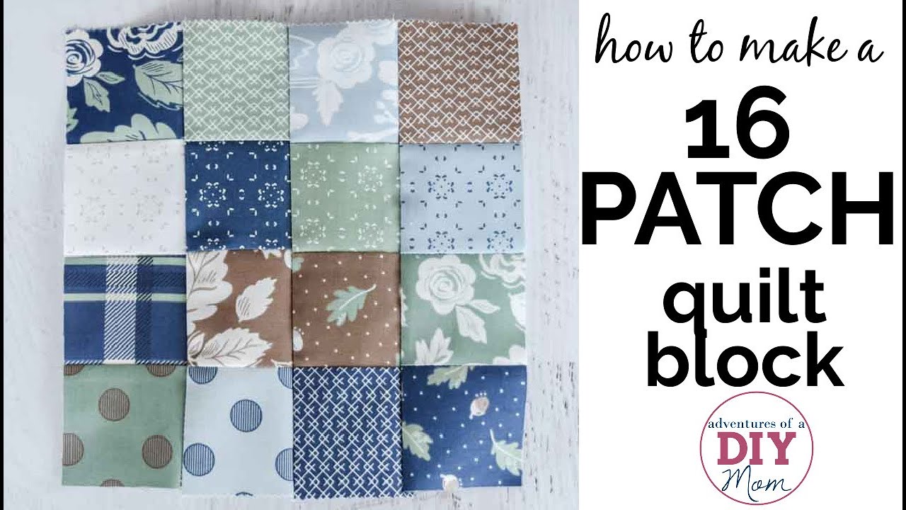 16-Patch Quilt Block (using the strip method)