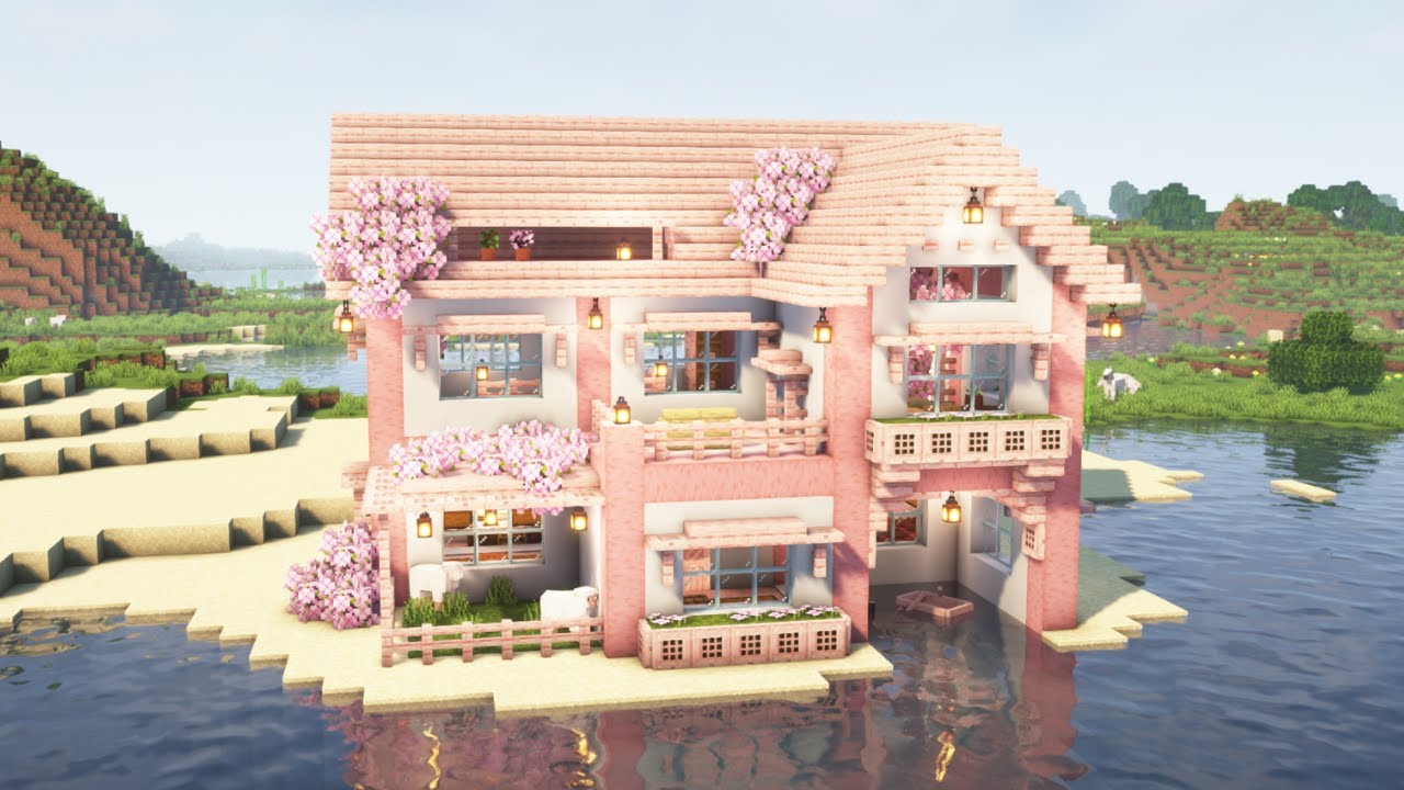 [Minecraft] How to Build a Cherry Beach House / Tutorial