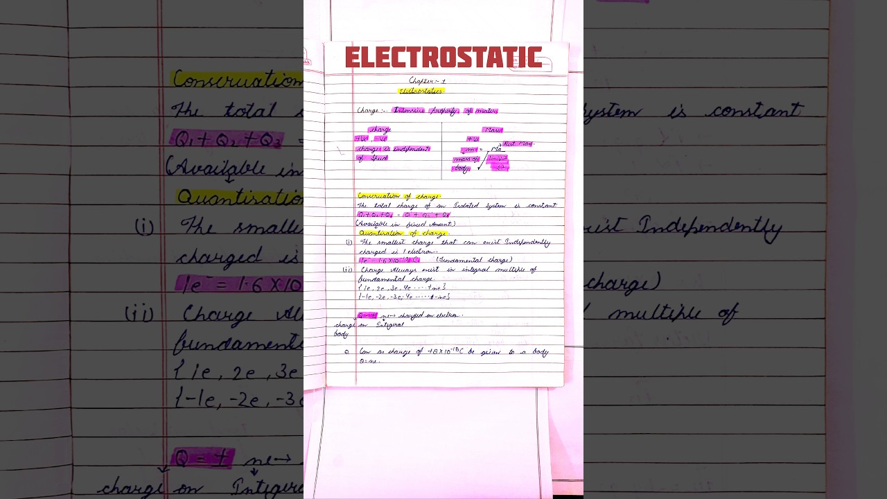 Electrostatic notes📖🧲#neet 🩺 #viral#viralvideo#shorts#youtubeshorts#study#physics