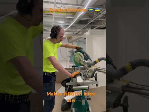 Makita ls0815fl mitre saw, 45 degrees cutting #makita #mitersaw #будівництво #стройка #carpenter