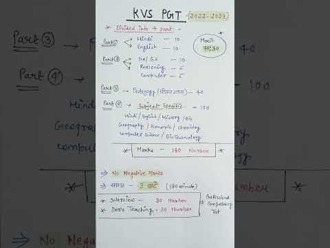 KVS PGT Syllabus 2022-23 || New Syllabus #shorts #kvspgt #kvs #youtubeshorts