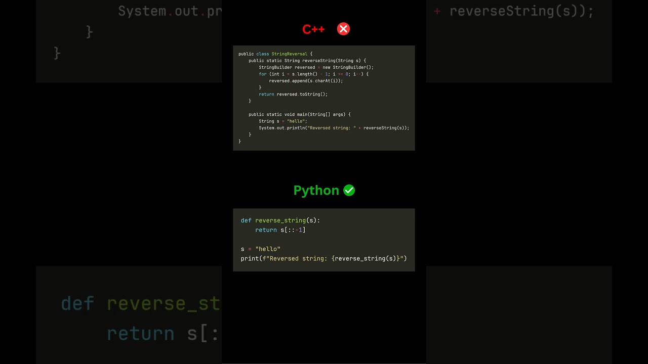 Java vs Python: String Reversal #SmallAlgorithmComparison