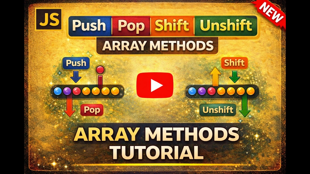 Array Methods Explained | Push Pop Shift Unshift in JS (Beginner Friendly)