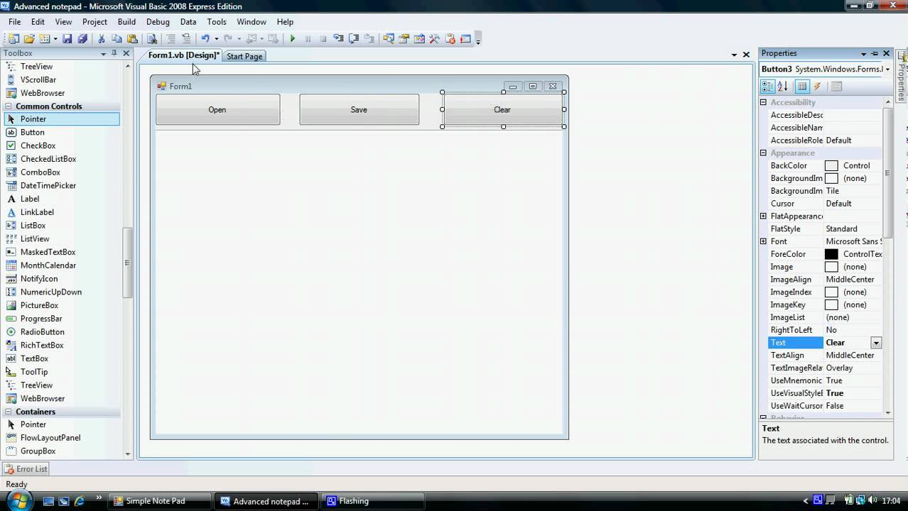 Advanced notepad visual basic express