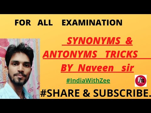 SYNONYMS ANTONYMS TRICKS // Naveen Sir