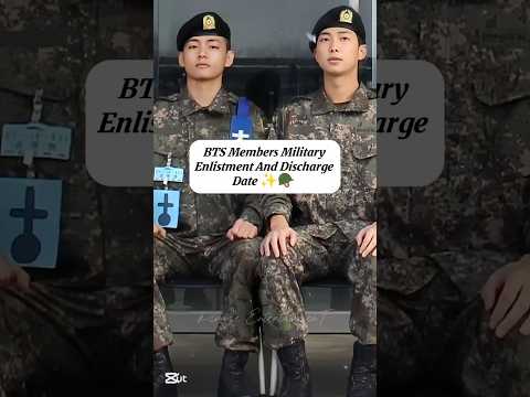 BTS Members Military Enlistment and Discharge Date ✨🪖#shorts #bts #kpop #btsv #jimin #goviral #fypシ゚