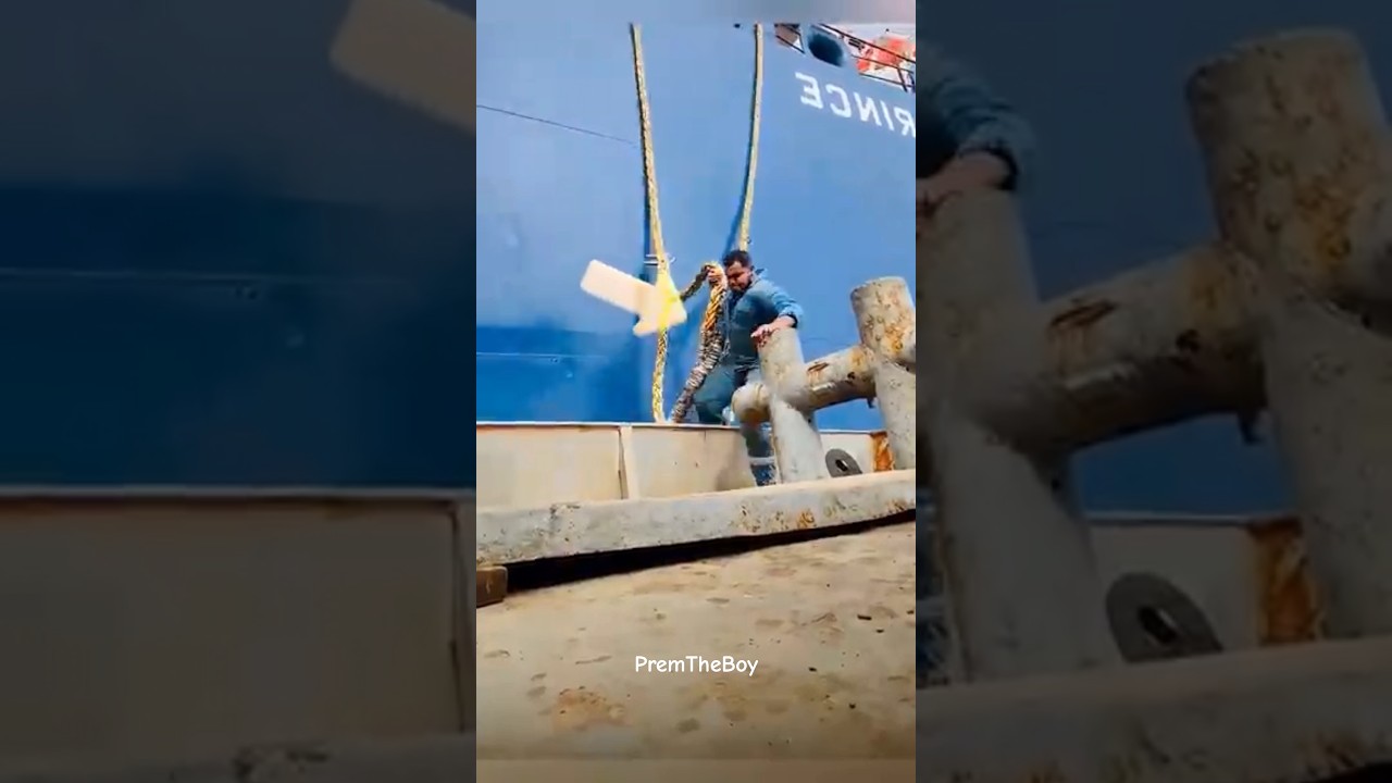 Most Dangerous Work 'Docking Ship'⚠️😲 #facts #dockingship #premtheboy#shortsfeed #shorts