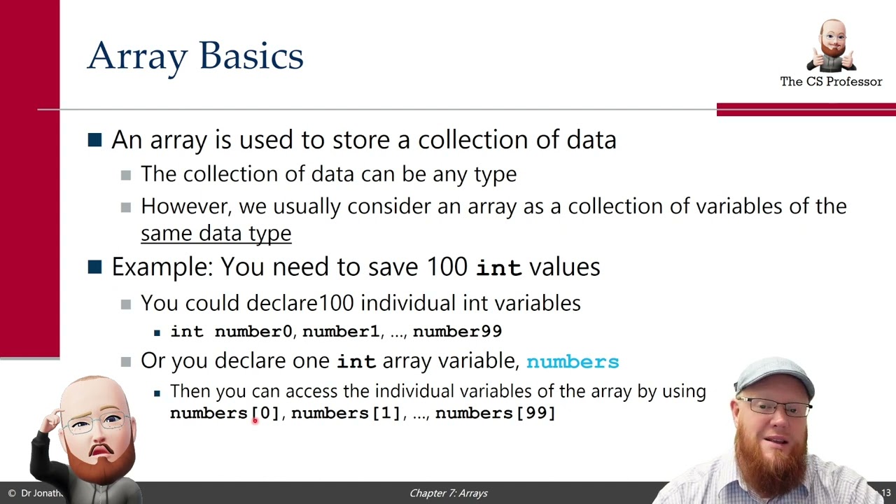 Chapter 7: Arrays (Part 1)