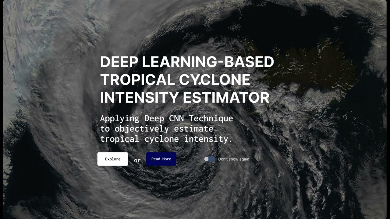 Deep Learning based Tropical Cyclone intensity Estimator #SIH2022 #ISRO