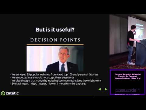 password generators extended character set passwords stephen lombardo william gray