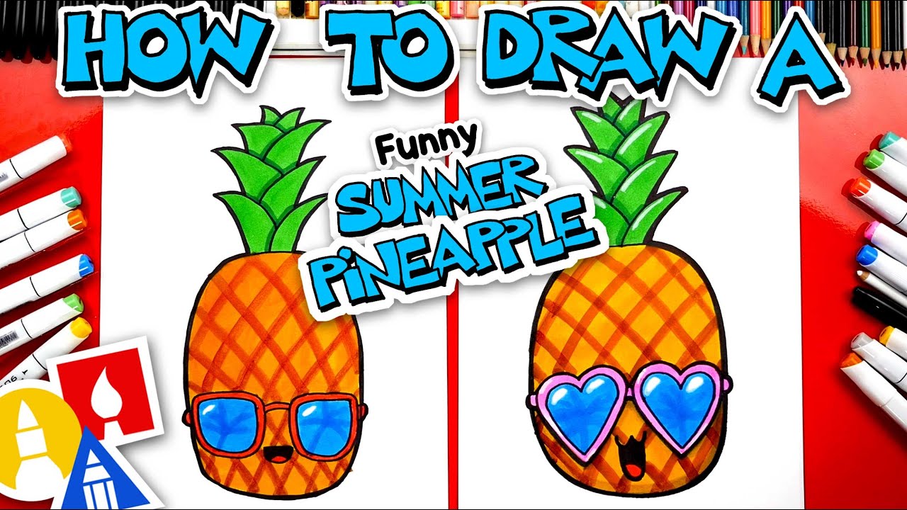 How To Draw A Funny Summer Pineapple