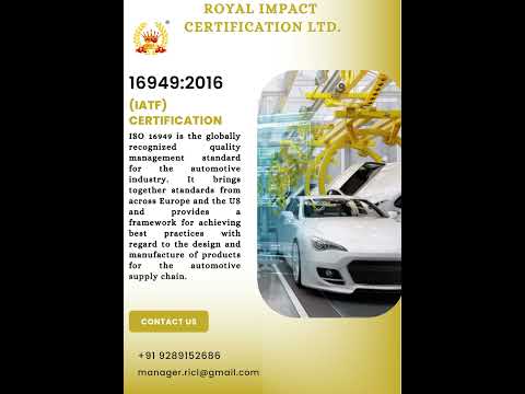 IATF16949 International Standard for Automotive Quality Management #royalimpactcertificationltd