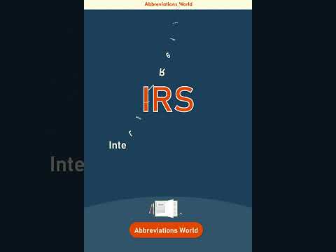 IRS Abbreviation stands for, IRS Abbreviation Full Form, What does IRS mean #shorts