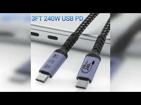Review: USB C to USB C Cable 80Gbps 3.3ft 2 Packs, 240W USB 4 Cable, Gen 4 Data Cables, 16K HD...