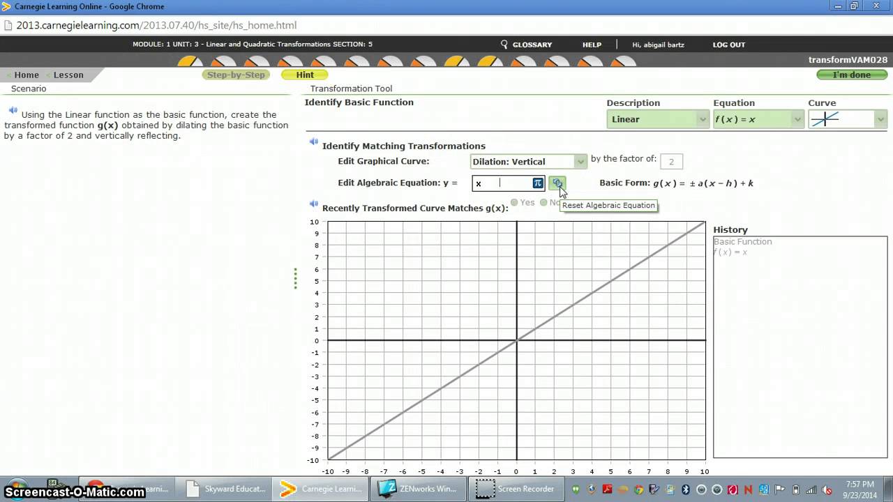 Cognitive Tutor: Unit 3 Section 5