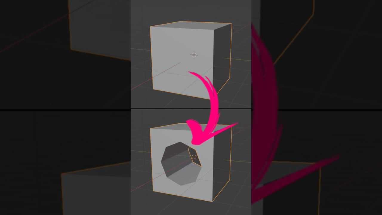 Blender cut object with another object #blender3d #blendertutorial #cgian