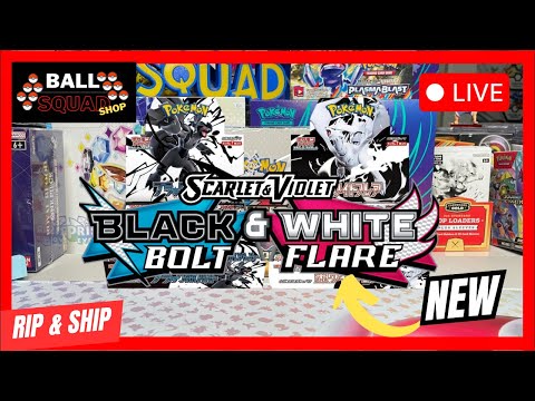 🔴 Pokemon Shop Live Black Bolt, White Flare, Destined Rivals, Gem Pack Vol 2, OP-11 One Piece