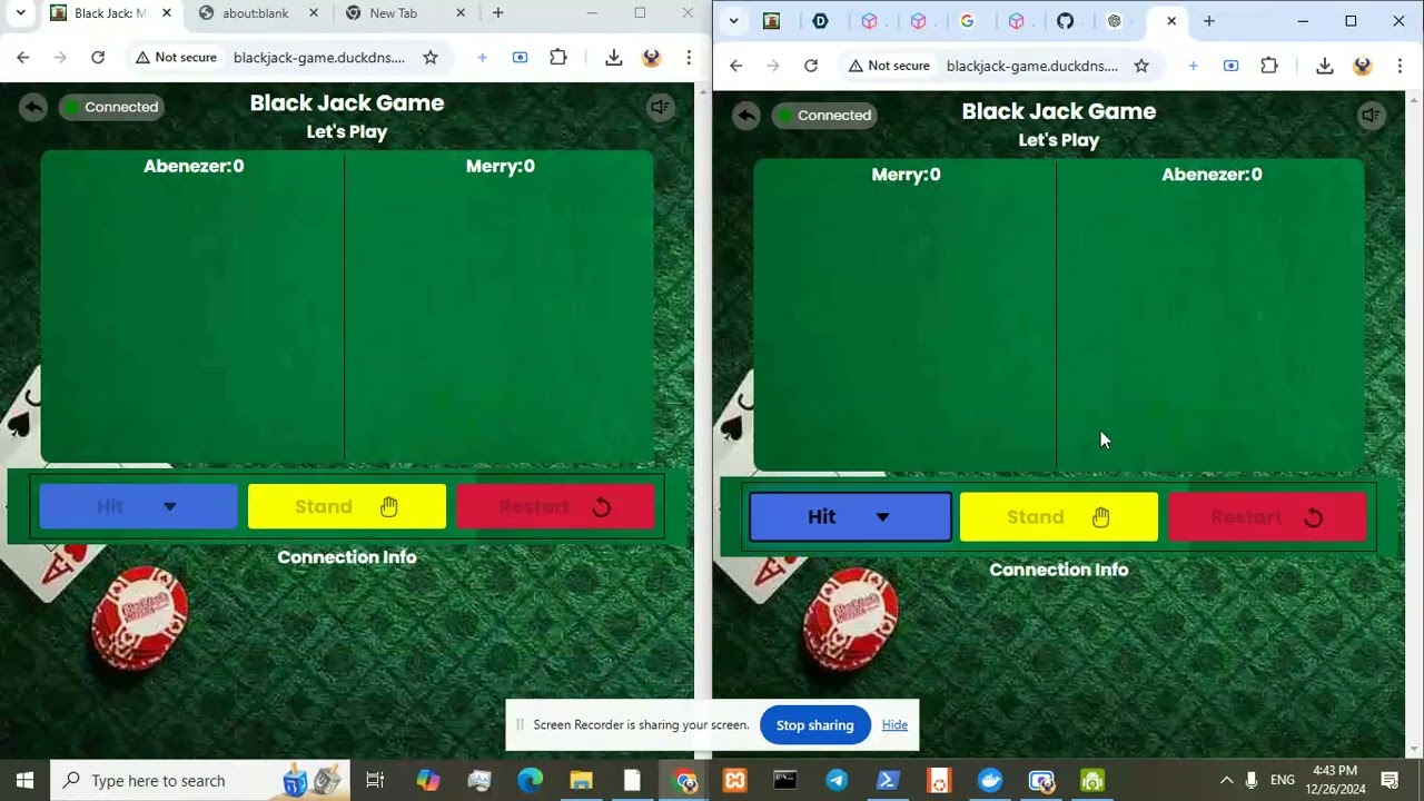 Blackjack game for aws game challange devpost