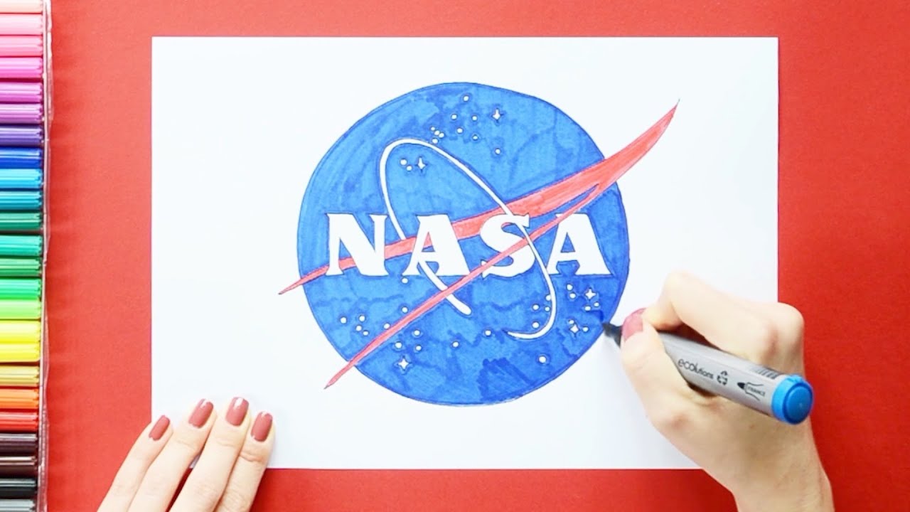 How to draw NASA Logo or Emblem