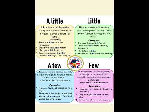 Difference between A little , little and A few , Few