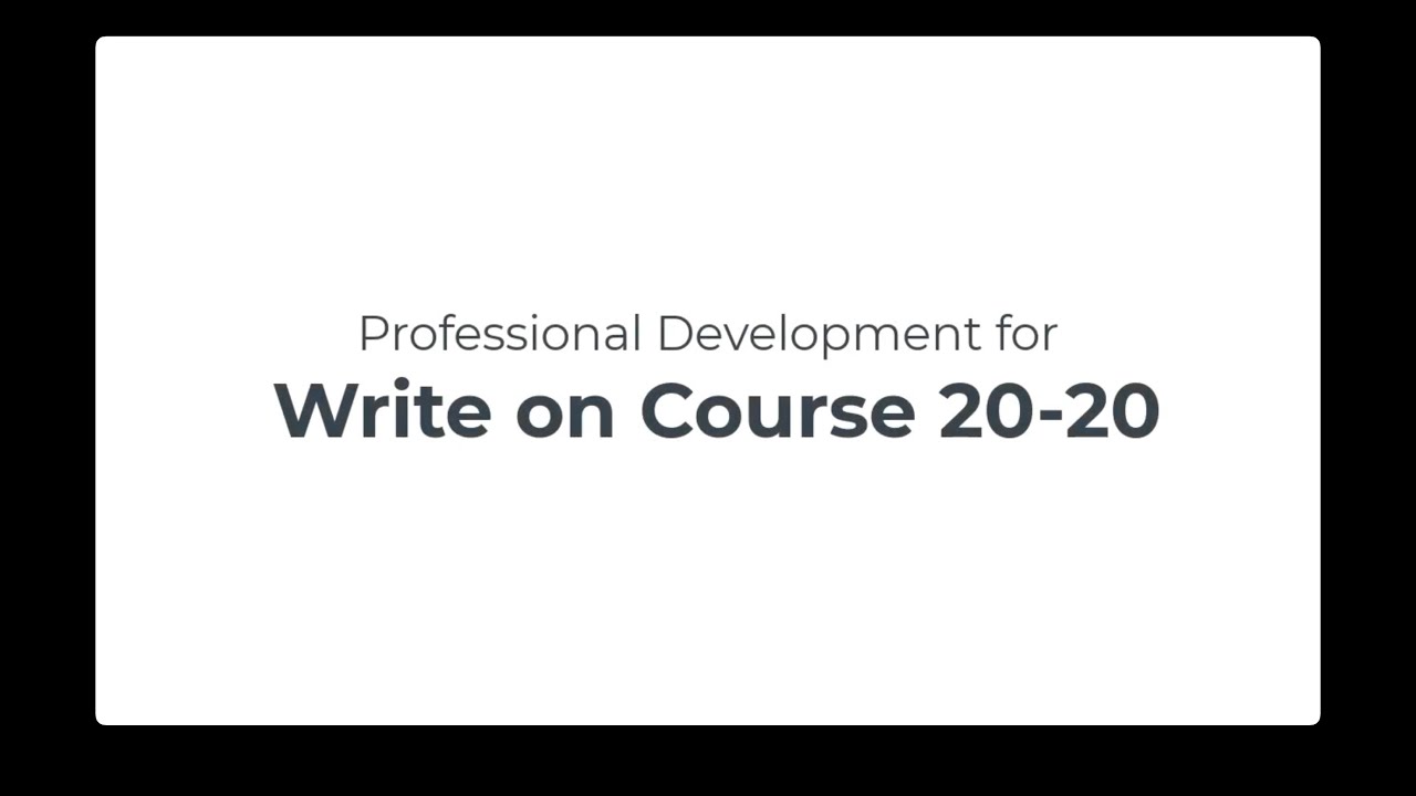 Write on Course Professional Development (Grades 6-8)