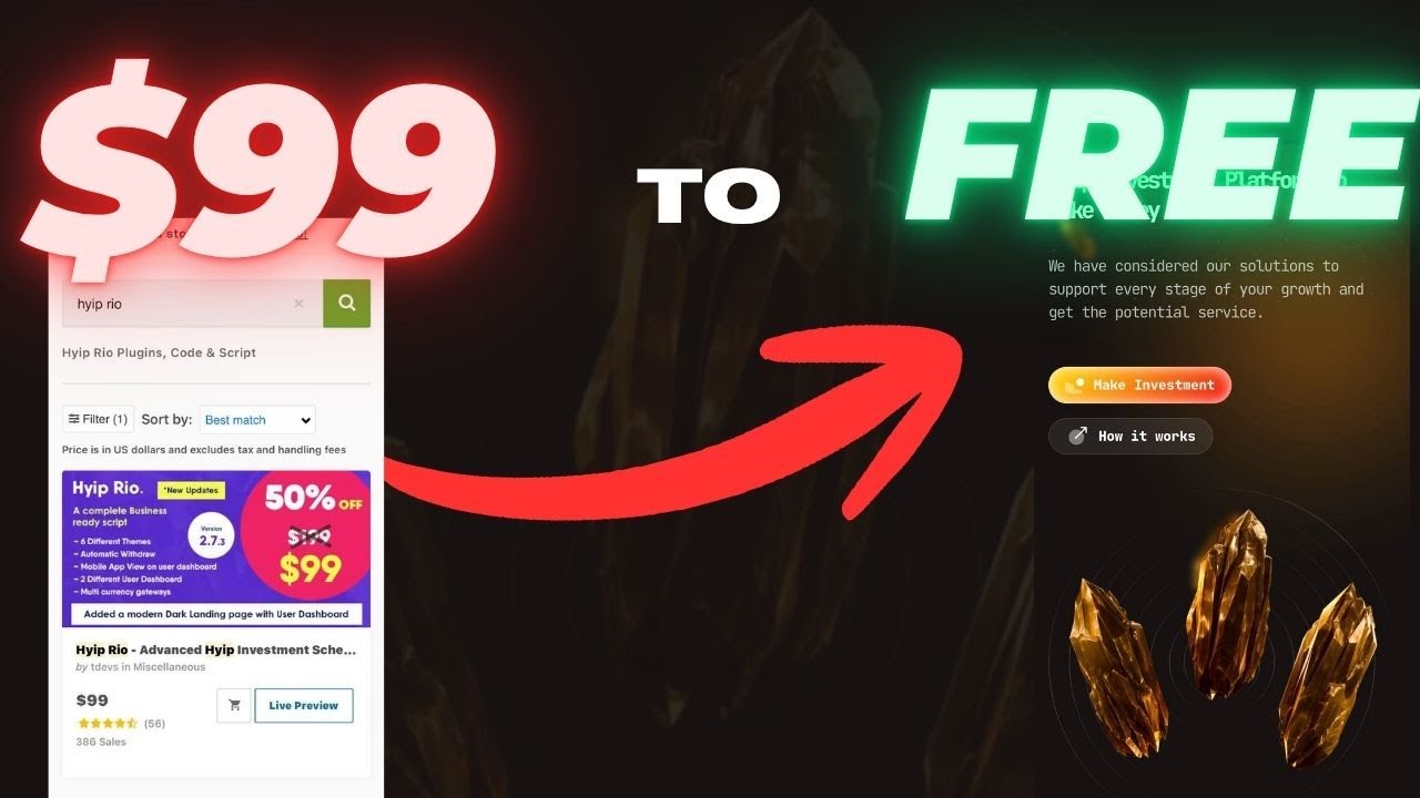 They Sell This Script for $99... You Get this investment website  for FREE!