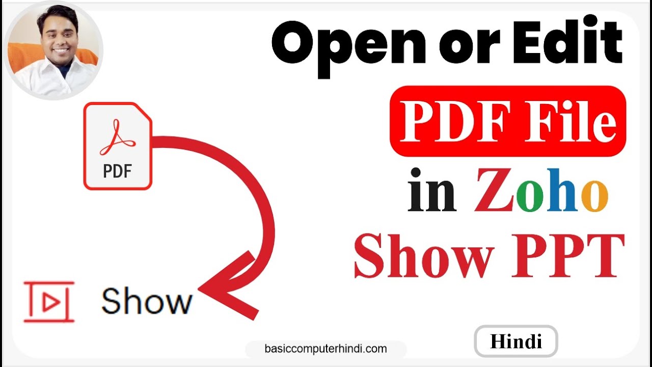 Open pdf file in zoho show ppt presentation | Edit pdf in zoho show ppt presentation