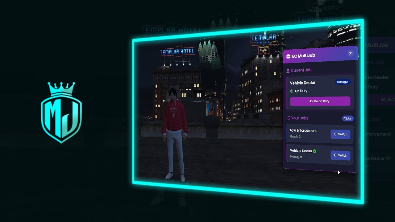 [FREE] Simple MultiJob Script with Clean UI | QBCore Supported | MJ DEVELOPMENT