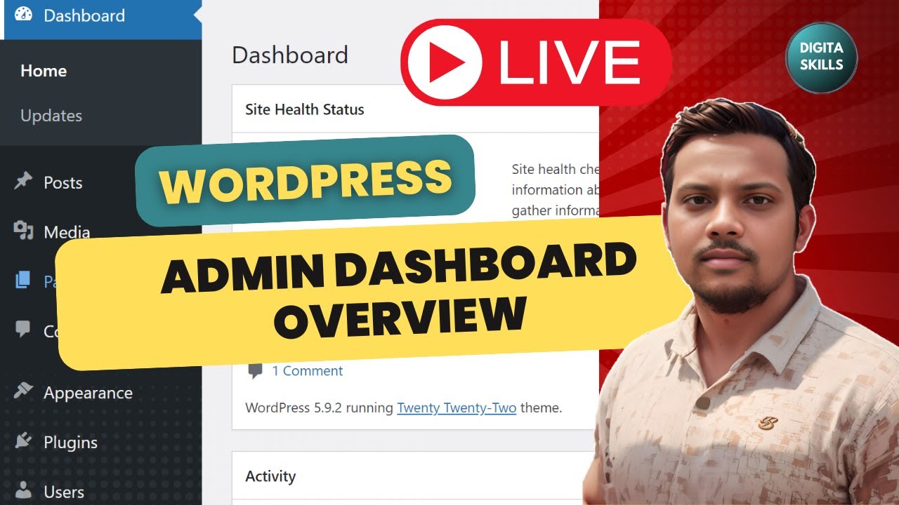WordPress Dashboard Overview | Admin Panel Settings Tutorial For Beginner to Advanced #wordpress