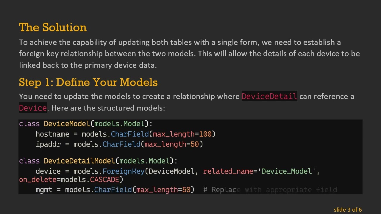 How to Update Two Tables Simultaneously in Django Using a Single Form