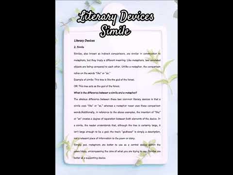 Simile || Literary Devices and Techniques in Literature #literature #youtubeshorts #ytshort