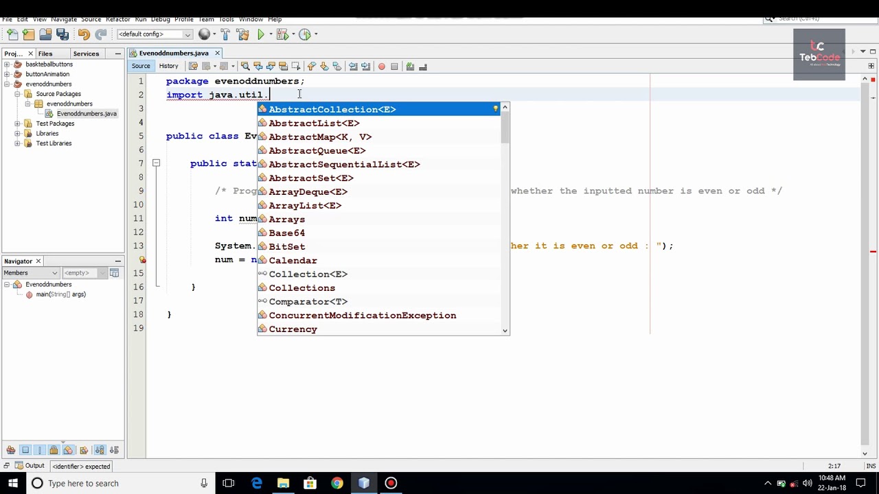 Program to check even odd numbers | Java Tutorials | tebcode